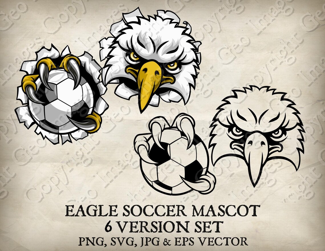 Soccer Football American Bald Eagle Hawk Falcon Sports Mascot ...
