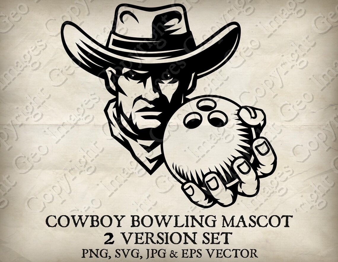Cowboy Bandit Western Bowling Ball Mascot. Cowboys Outlaw Team Sports ...