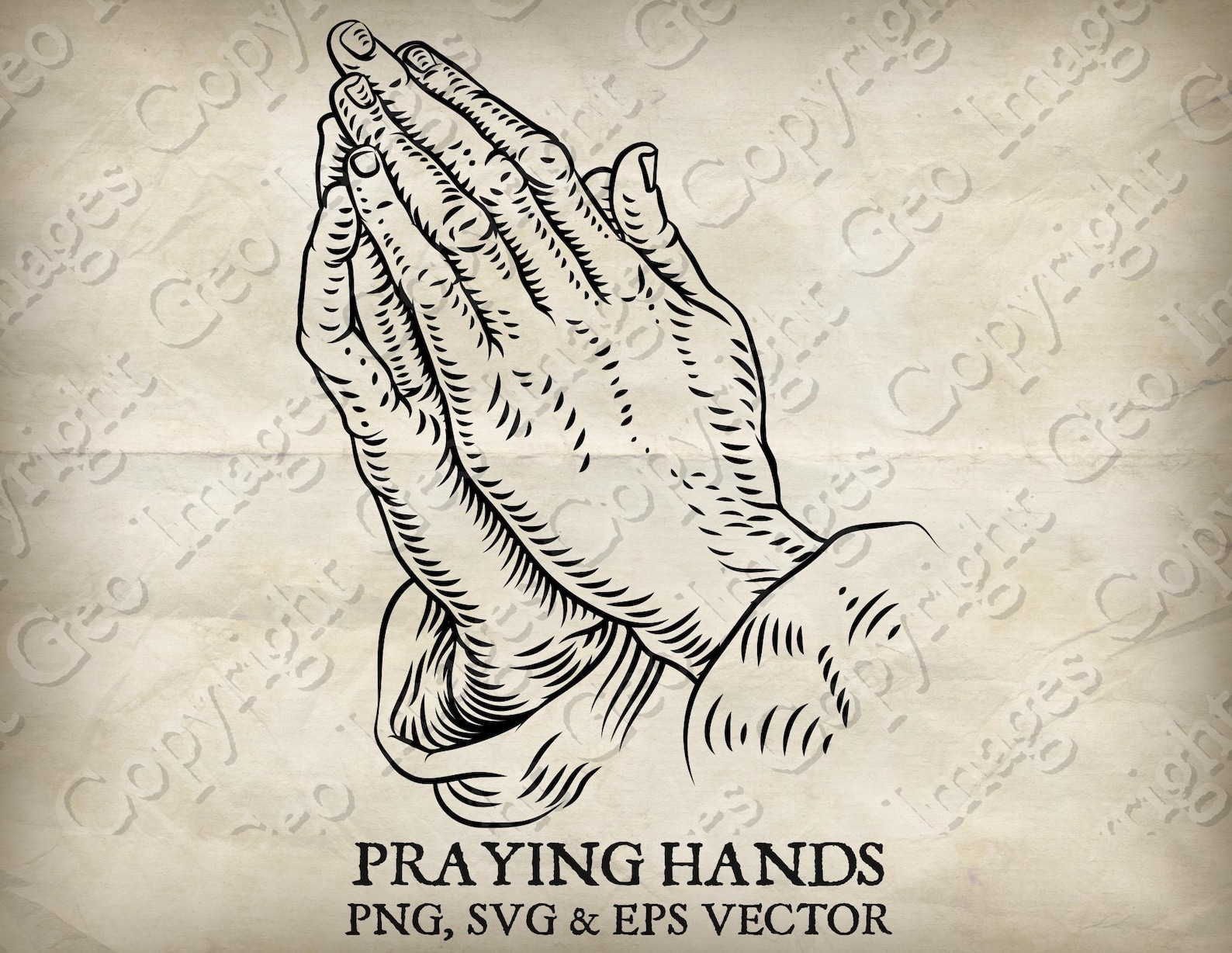 Praying Hands in Christian Prayer Illustration Inspired by Albrecht ...