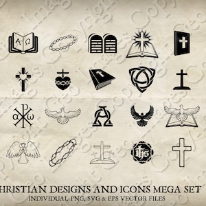 Christian Religious Faith Design Bundle Vector Set Chrismons. Each ...