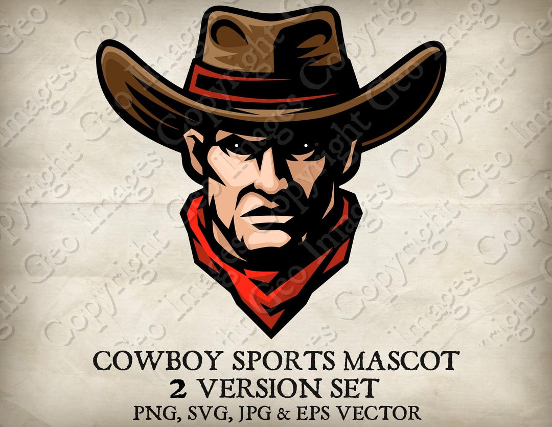 Cowboy Bandit Sheriff Western Mascot. Cowboys Outlaw Team Sports Logo ...
