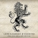 Lion Standing Rampant on Hind Legs Heraldic Crest Coat of Arms Heraldry ...
