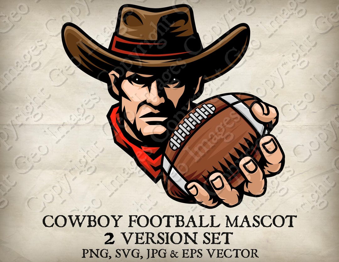 Cowboy Bandit Western American Football Ball Mascot. Cowboys Outlaw ...