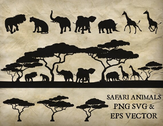 African Animal Silhouette Clip Art