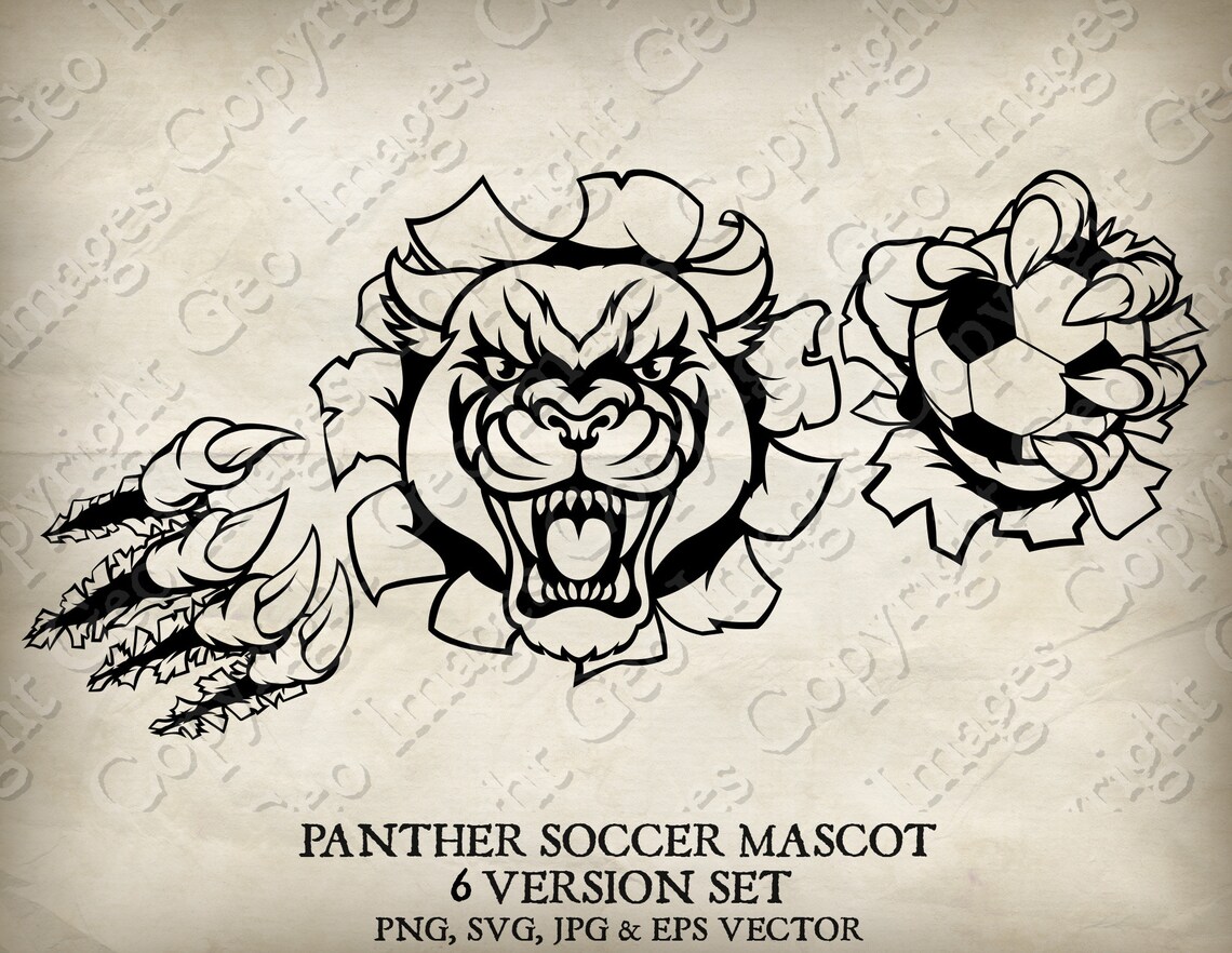 Panther Holding Soccer Football Ball Mascot Jaguar Panthers Logo ...