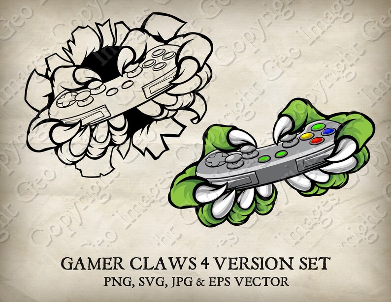 Gamer Monster, Dinosaur, Dragon, Eagle Claws Hands Holding Video Game ...