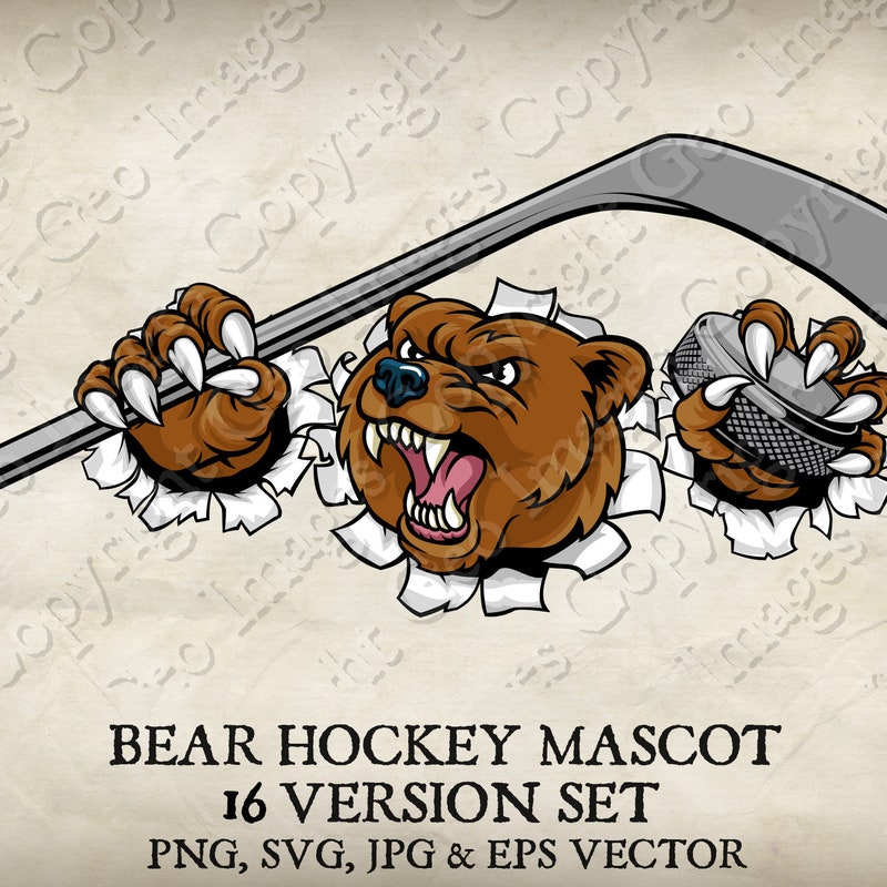 Hockey Logos With Bears - Etsy UK