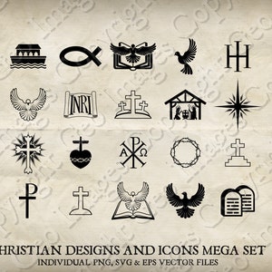 Christian Religious Faith Design Bundle Vector Set Chrismons. Each ...