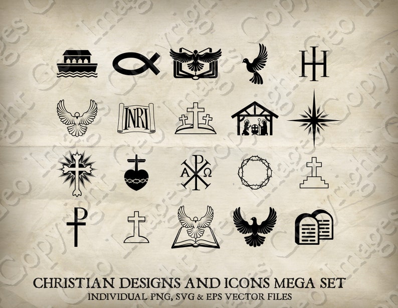 Christian Religious Faith Design Bundle Vector Set Chrismons. Each ...