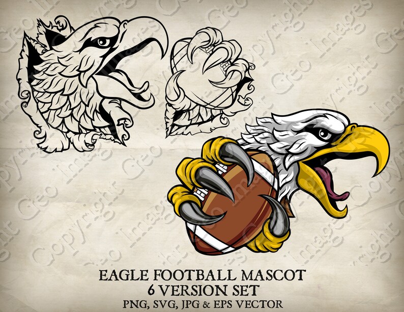 Eagle Holding American Football Ball Claws Mascot Bald Eagles Logo ...