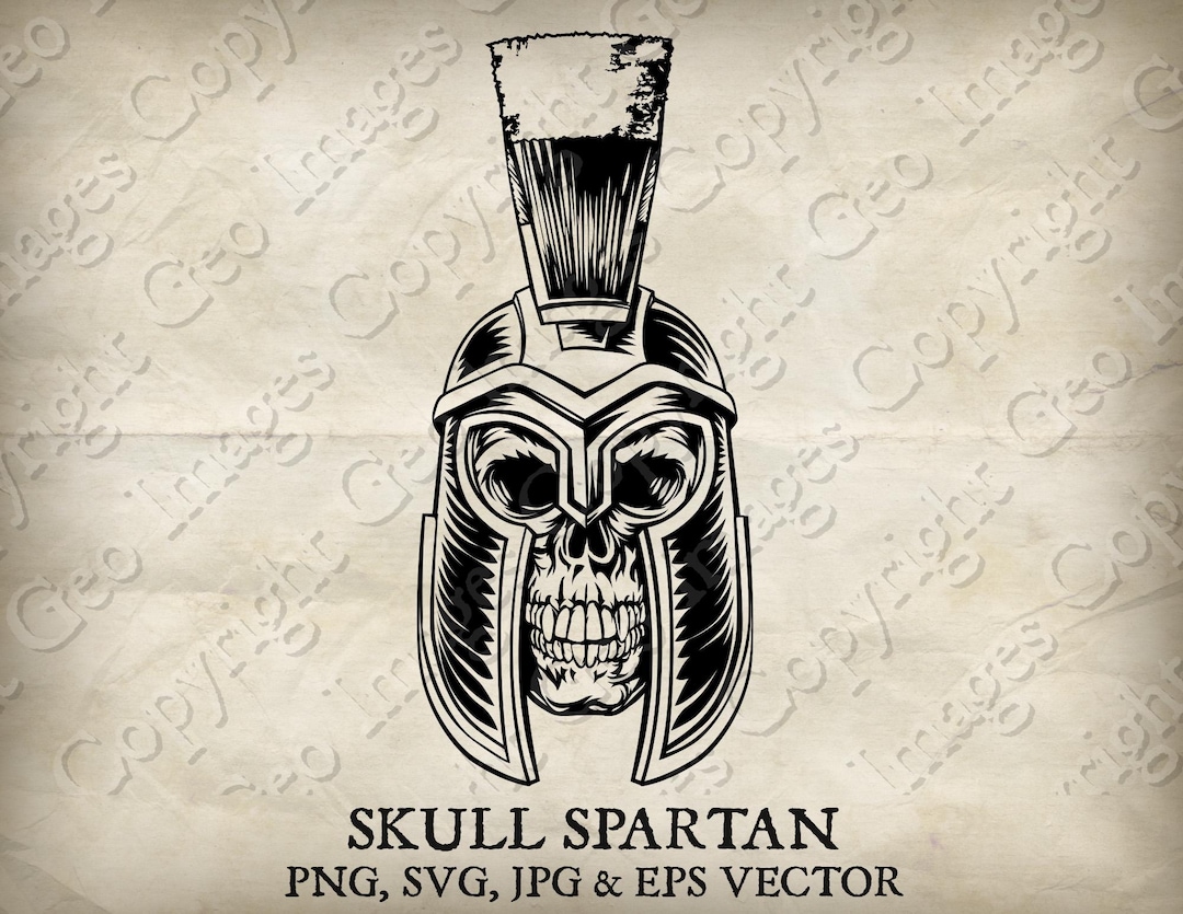 Spartan Helmet Skull Trojan Greek Warrior Head Vector. With Individual ...