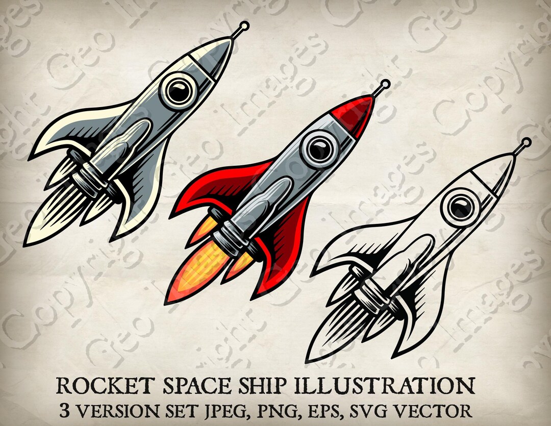 Rocket Space Ship or Spaceship. Cute Rocketship, Booster Fire Flame ...