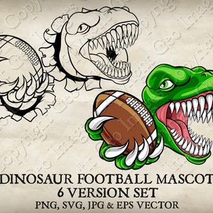 Dinosaur T Rex Raptor American Football Ball Claw Team Mascot Logo ...