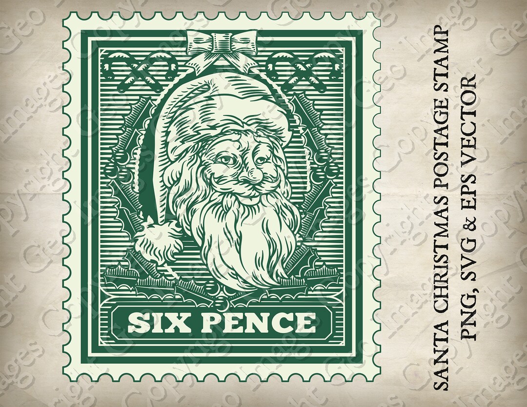 Santa Claus Father Christmas Letter Vintage Postage Delivery North Pole ...