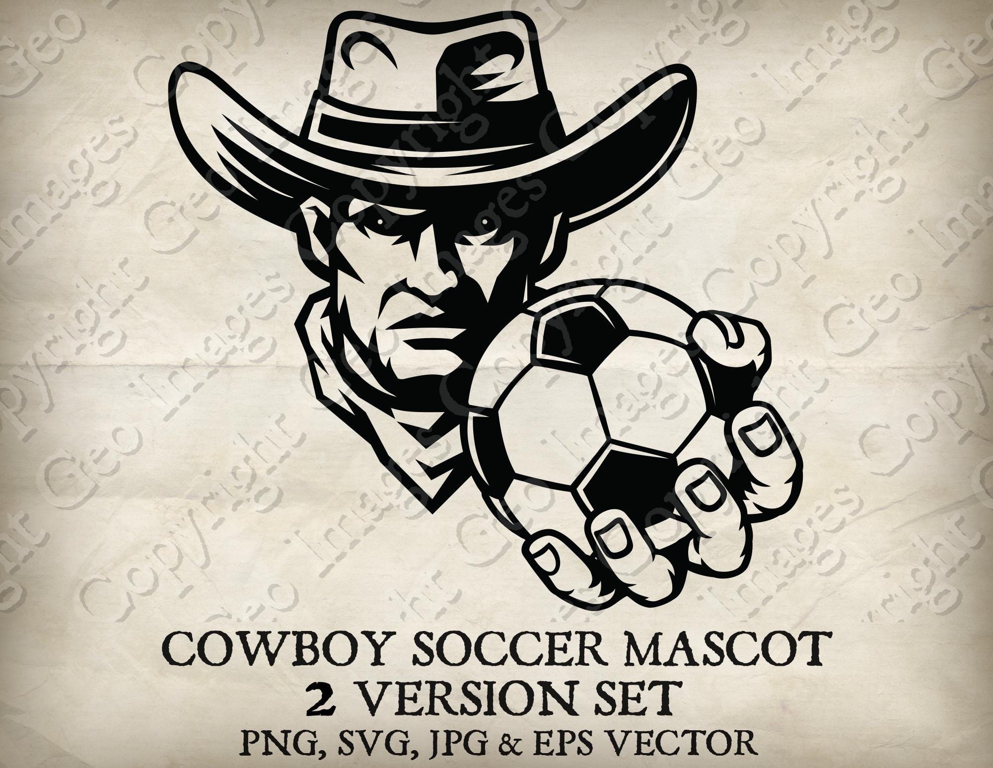 Cowboy Bandit Western Soccer Football Ball Mascot. Cowboys Outlaw Team ...