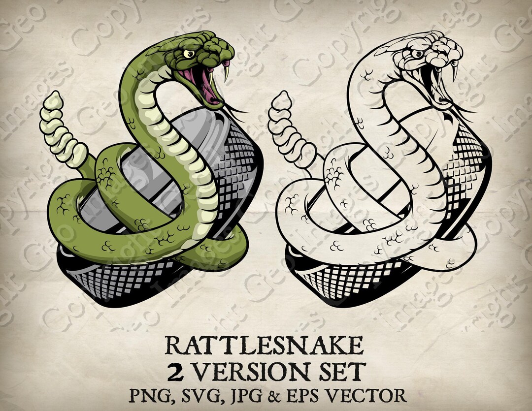 Rattlesnake or Rattle Snake Ice Hockey Sports Team Rattlers Viper ...