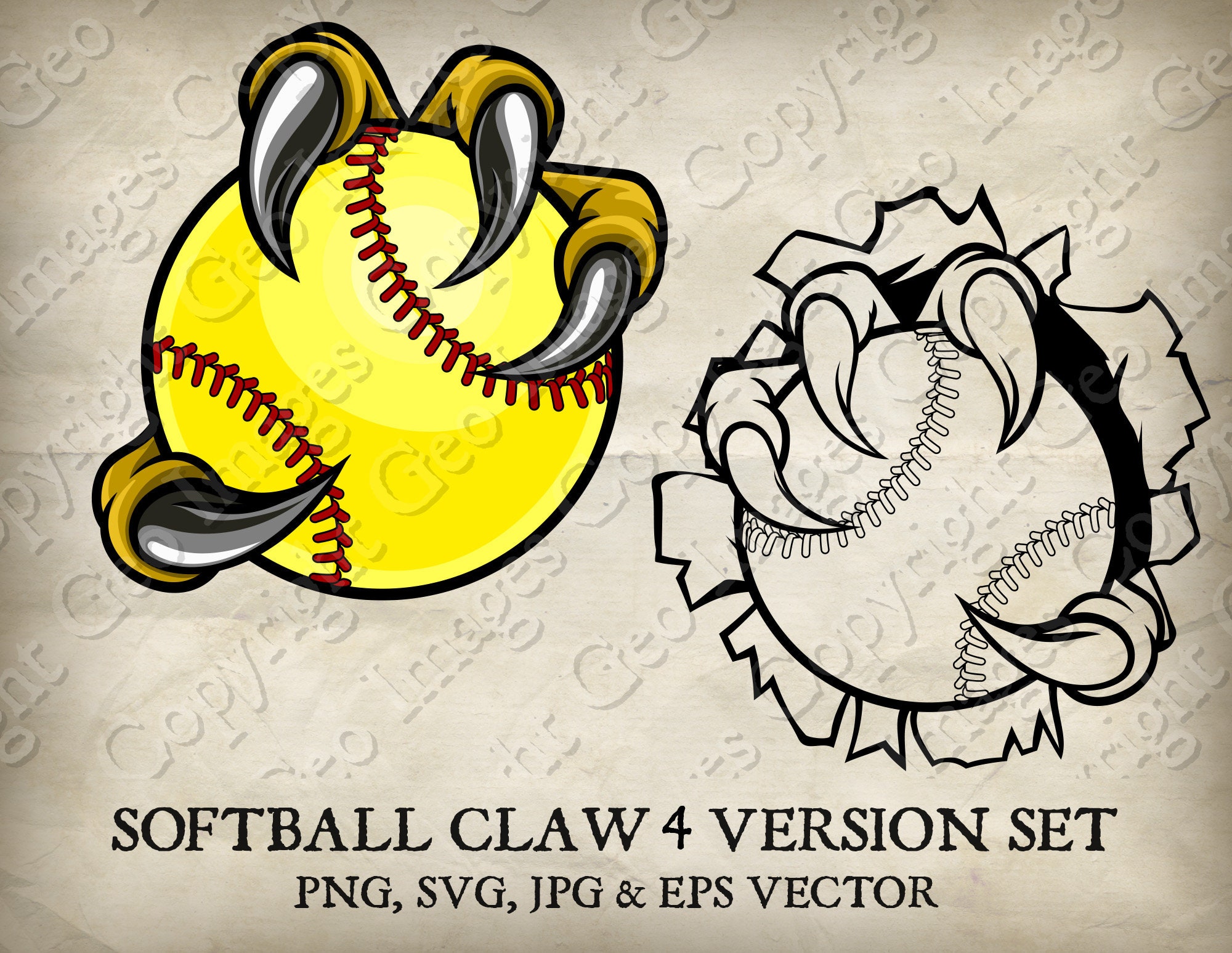 Softball Monster, Tiger, Wolf, Dragon or Eagle Claw Hand With Talons ...