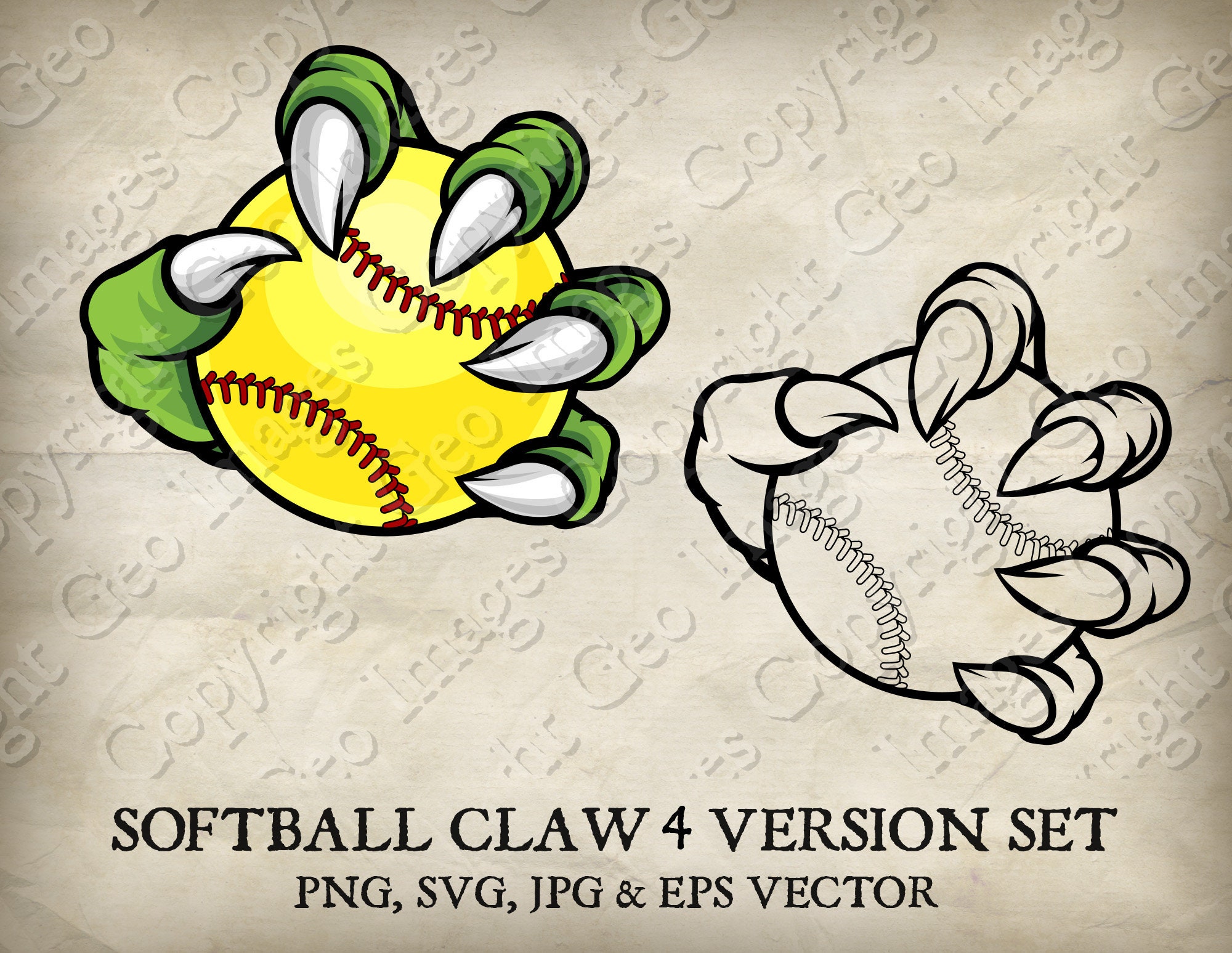 Softball Monster, Tiger, Wolf, Dragon or Eagle Claw Hand With Talons ...