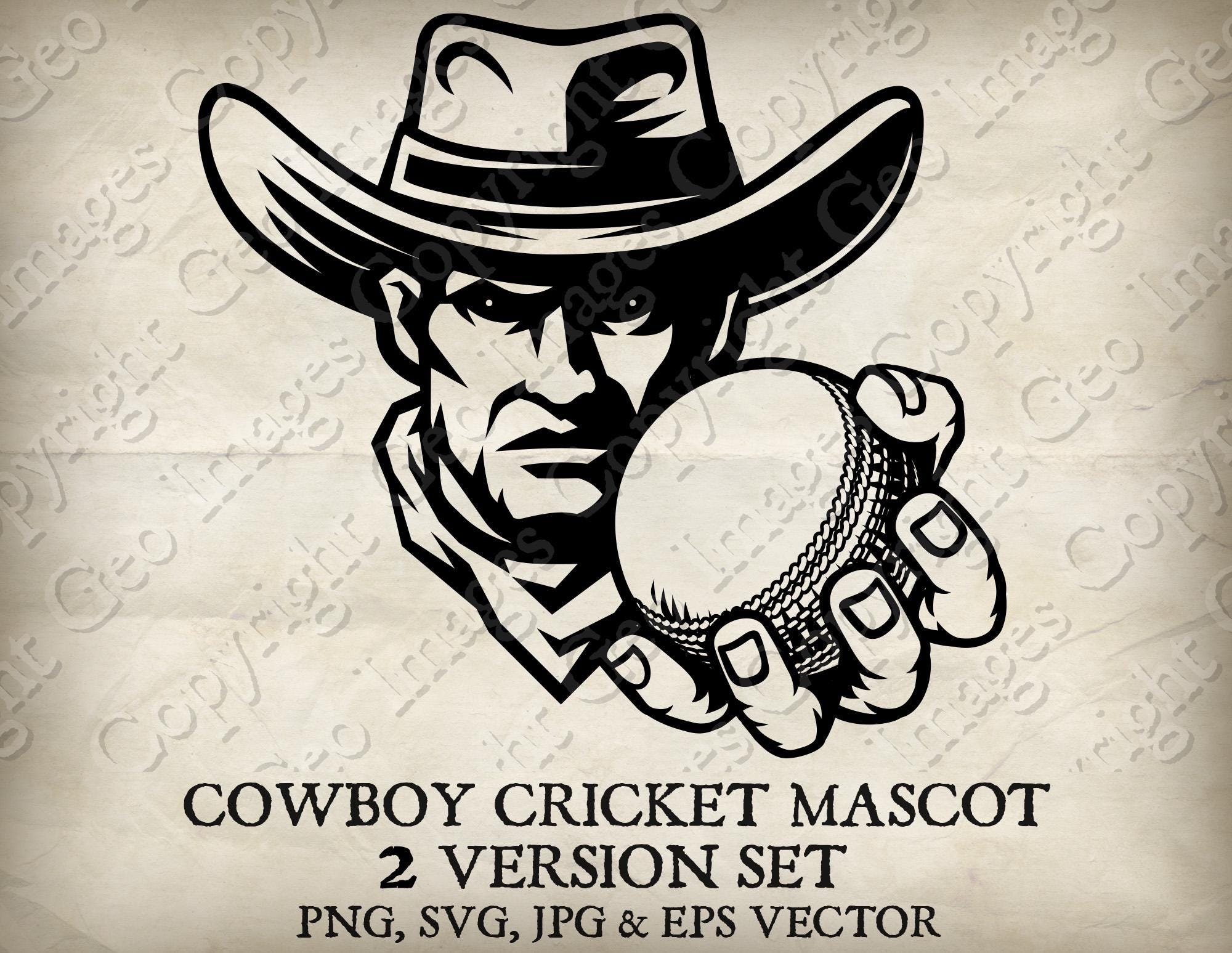 Cowboy Bandit Western Cricket Ball Mascot. Cowboys Outlaw Team Sports ...