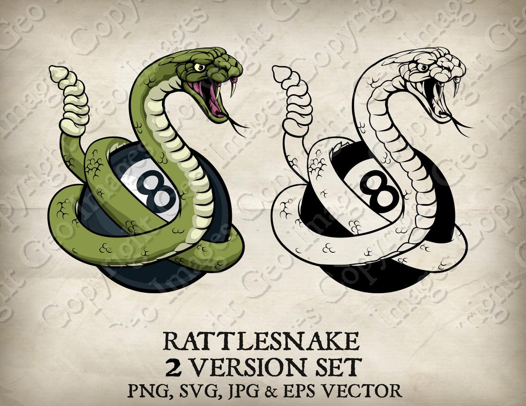 Rattlesnake or Rattle Snake Pool Billiards Sports Team Rattlers Viper ...