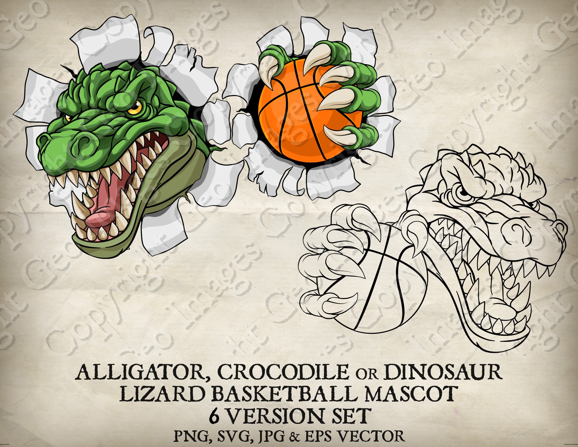 Alligator, Dinosaur, Crocodile, Lizard, Dragon or T Rex Basketball Ball ...