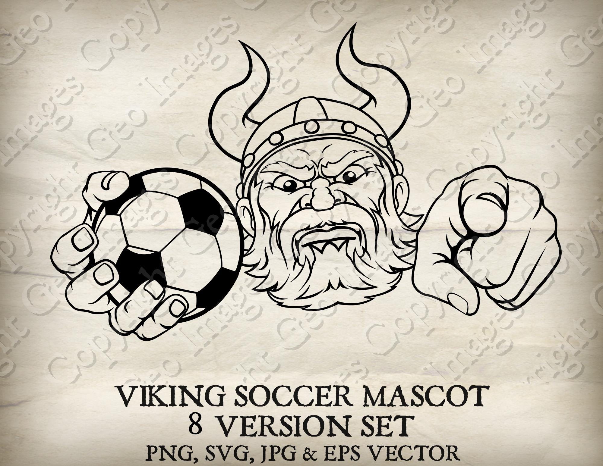 Viking Warrior Soccer Football Ball Mascot Man. Vikings Sports Team ...