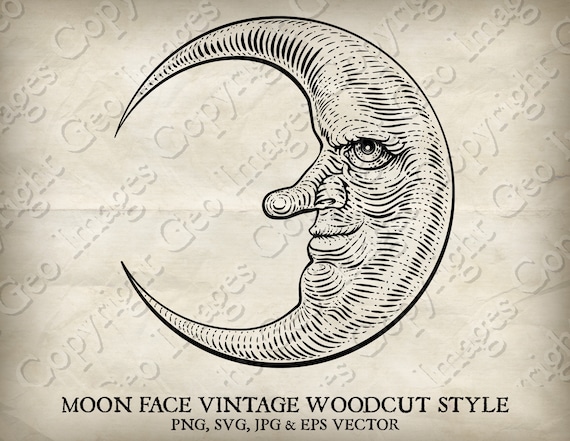 Man In The Moon Face Outline