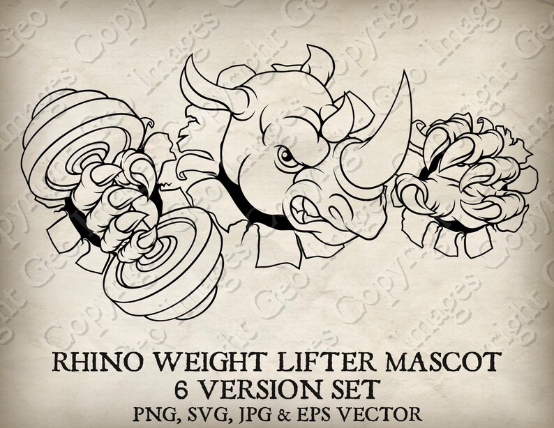 Rhino Rhinoceros Weight Lifting Weight Lifter Gym Weightlifting ...