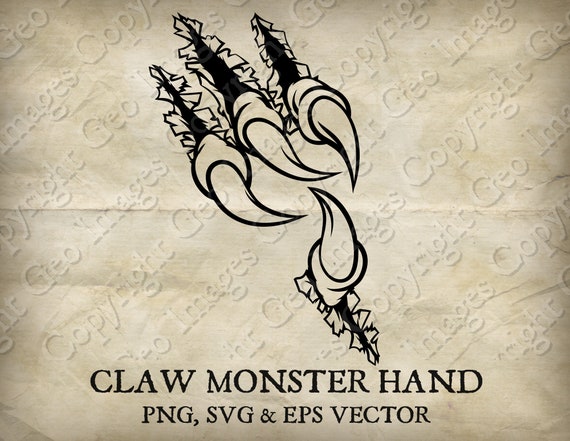 Monster Tiger Dragon or Eagle Claw Hand With Talons Ripping - Etsy