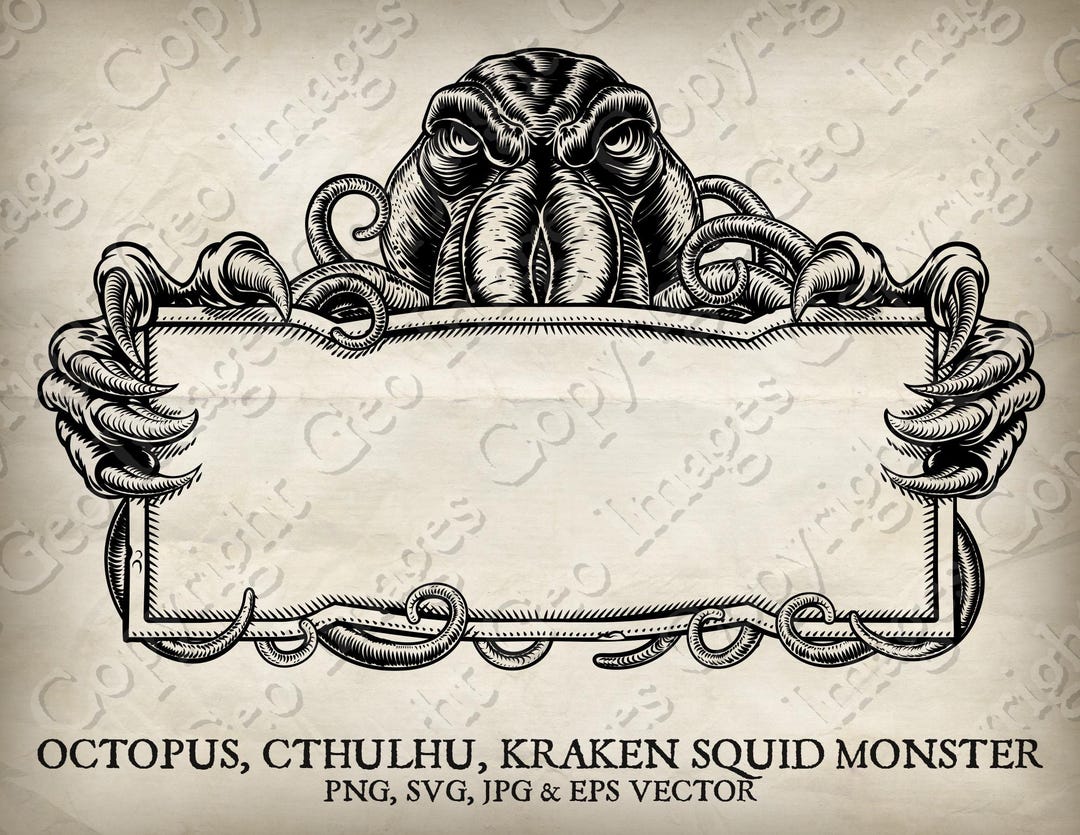 Cthulhu Cthulu Lovecraft Monster Kraken or Octopus Tentacle Faced ...