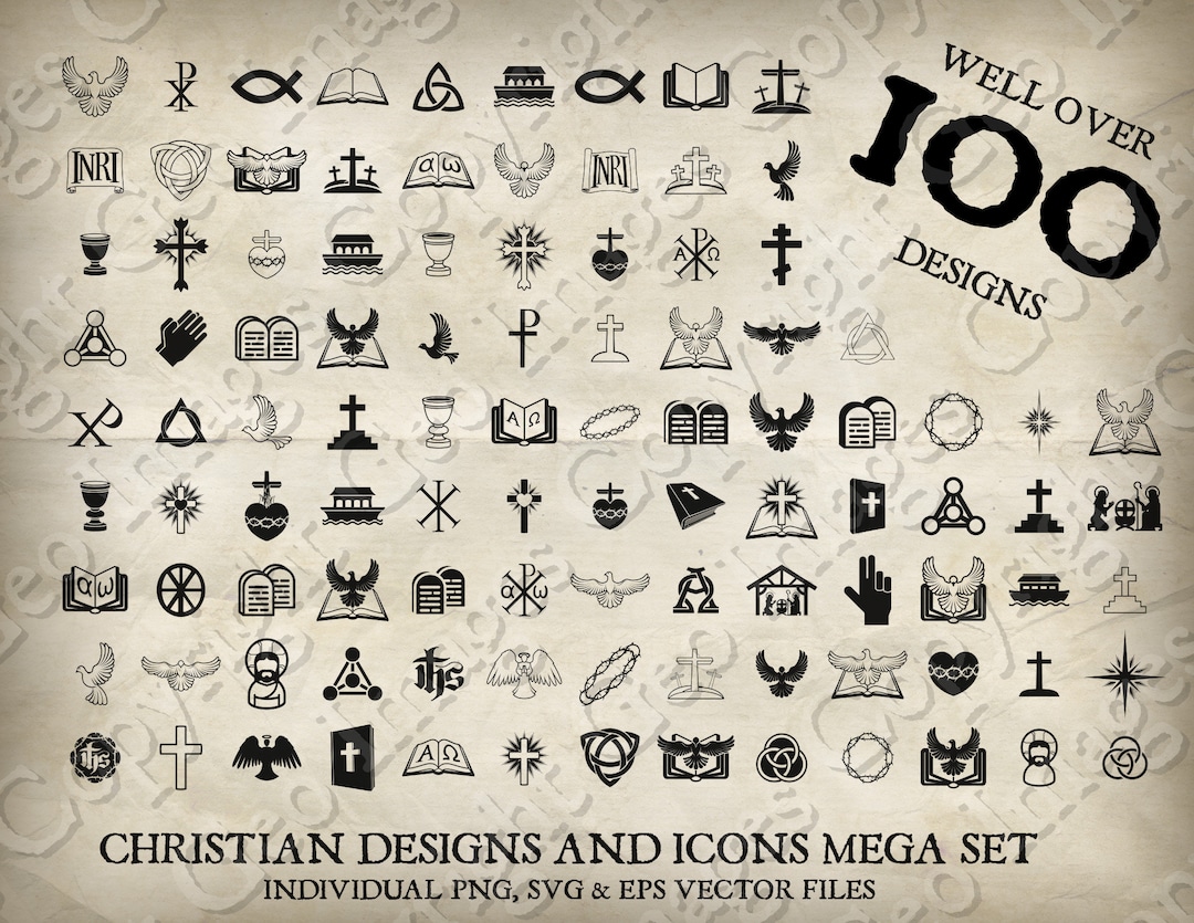 Christian Religious Faith Design Bundle Vector Set Chrismons. Each ...