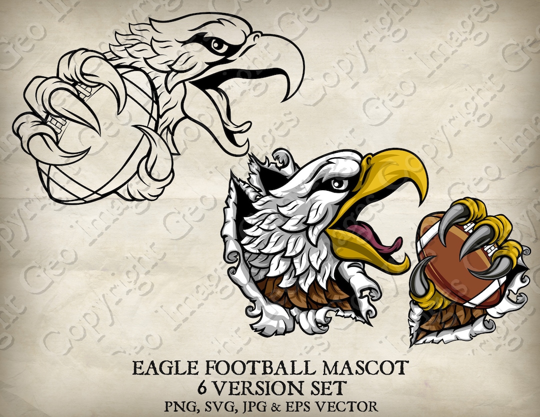 Eagle Holding American Football Ball Claws Mascot Bald Eagles Logo ...
