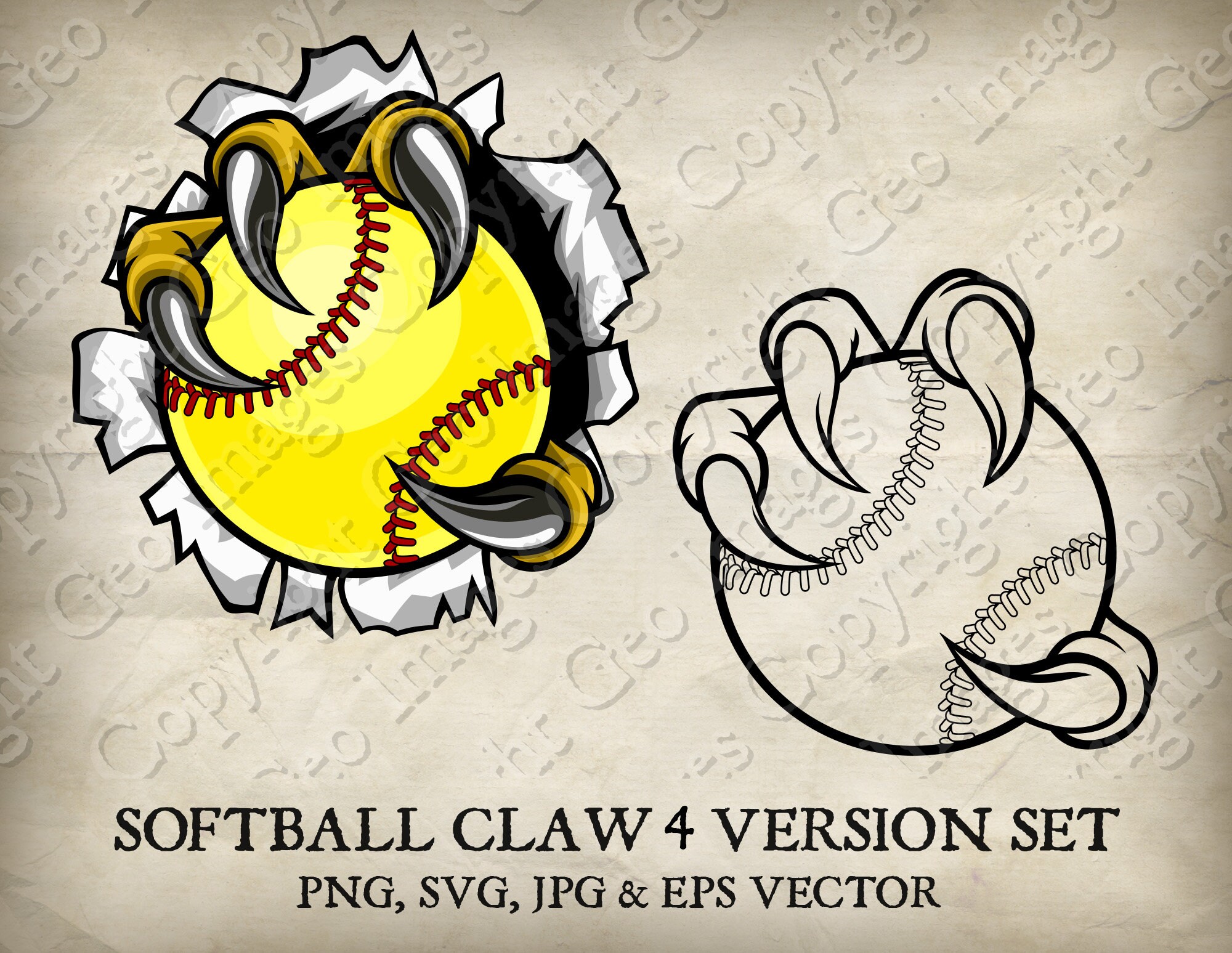 Softball Monster, Tiger, Wolf, Dragon or Eagle Claw Hand With Talons ...