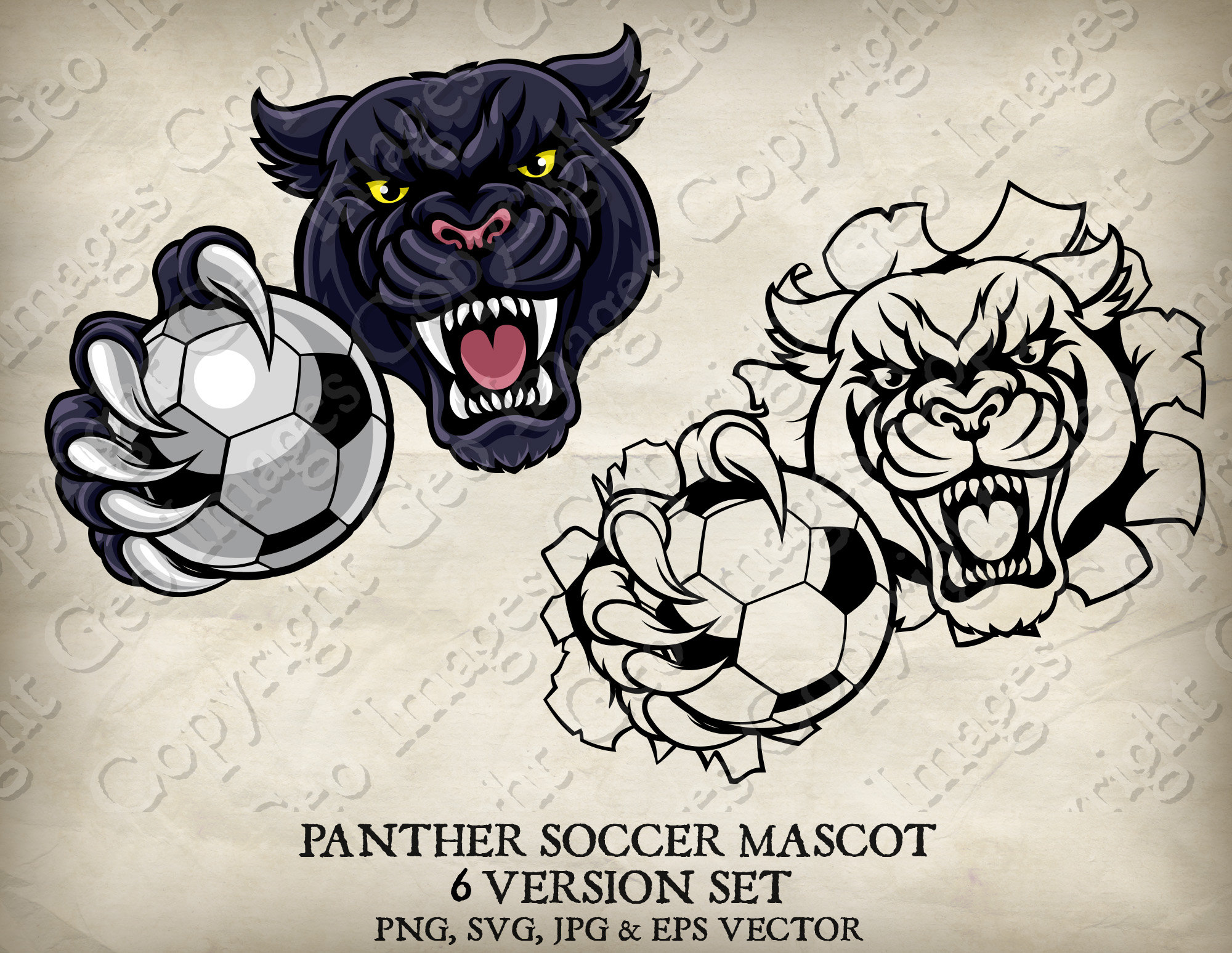 Panther Holding Soccer Football Ball Mascot Jaguar Panthers Logo ...