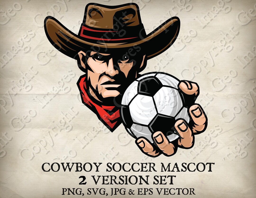 Cowboy Bandit Western Soccer Football Ball Mascot. Cowboys Outlaw Team ...