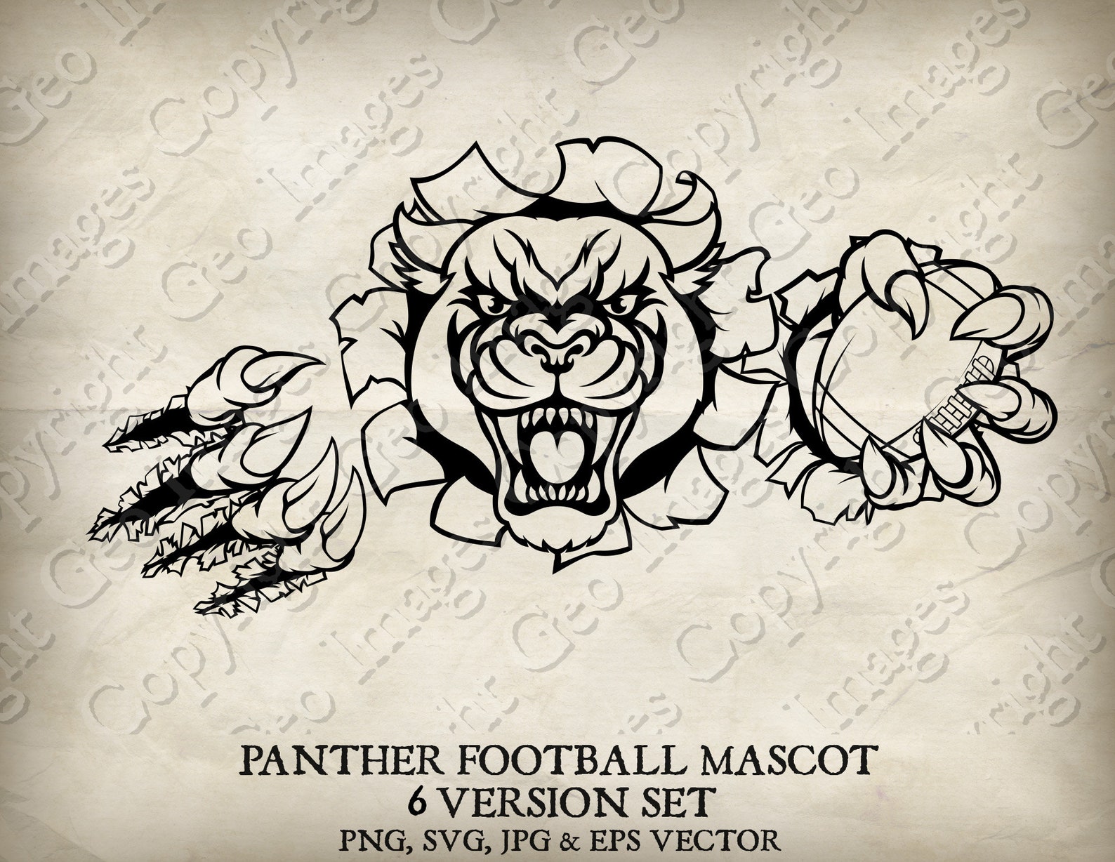 Panther Holding American Football Ball Mascot Jaguar Panthers Logo ...