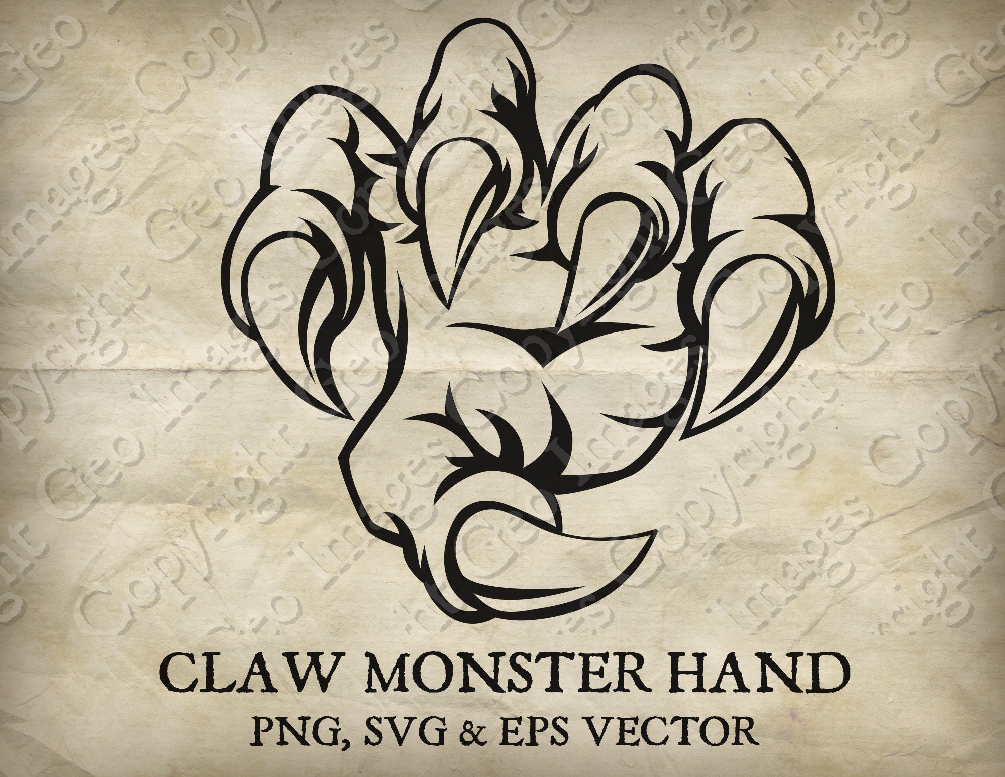 Monster, Dinosaur, Tiger, Dragon or Eagle Claw Paw Hand With Talons ...