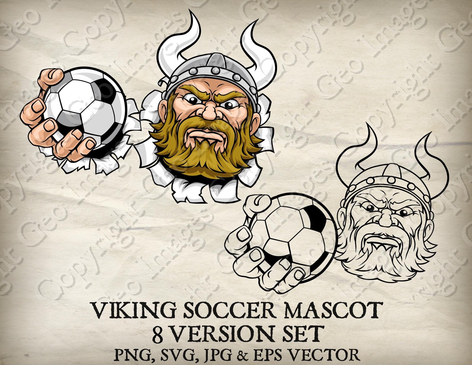 Viking Warrior Soccer Football Ball Mascot Man. Vikings Sports Team ...