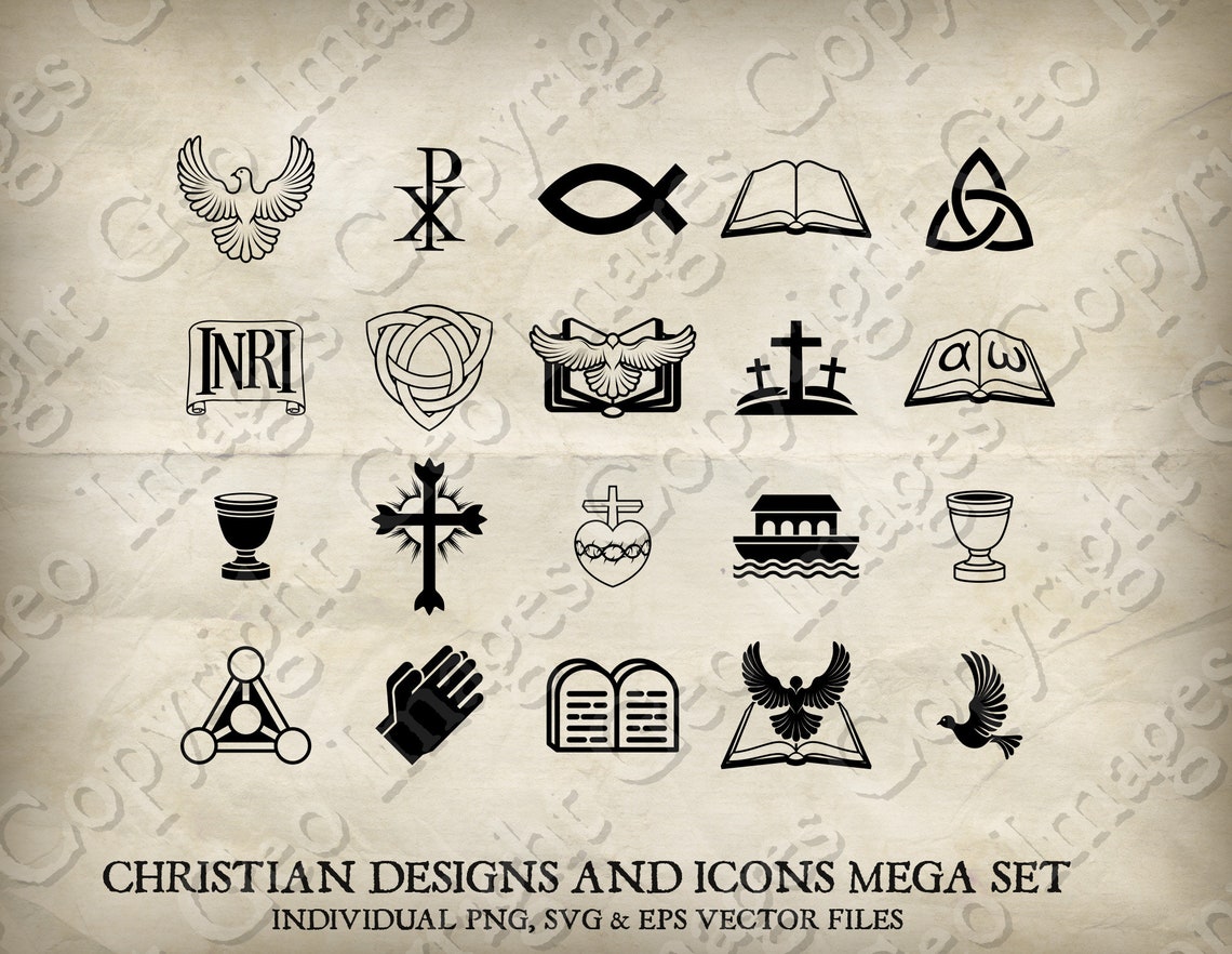 Christian Religious Faith Design Bundle Vector Set. Each Christian ...