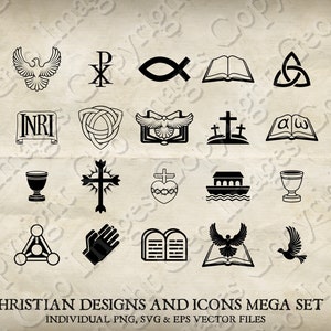 Christian Religious Faith Design Bundle Vector Set Chrismons. Each ...