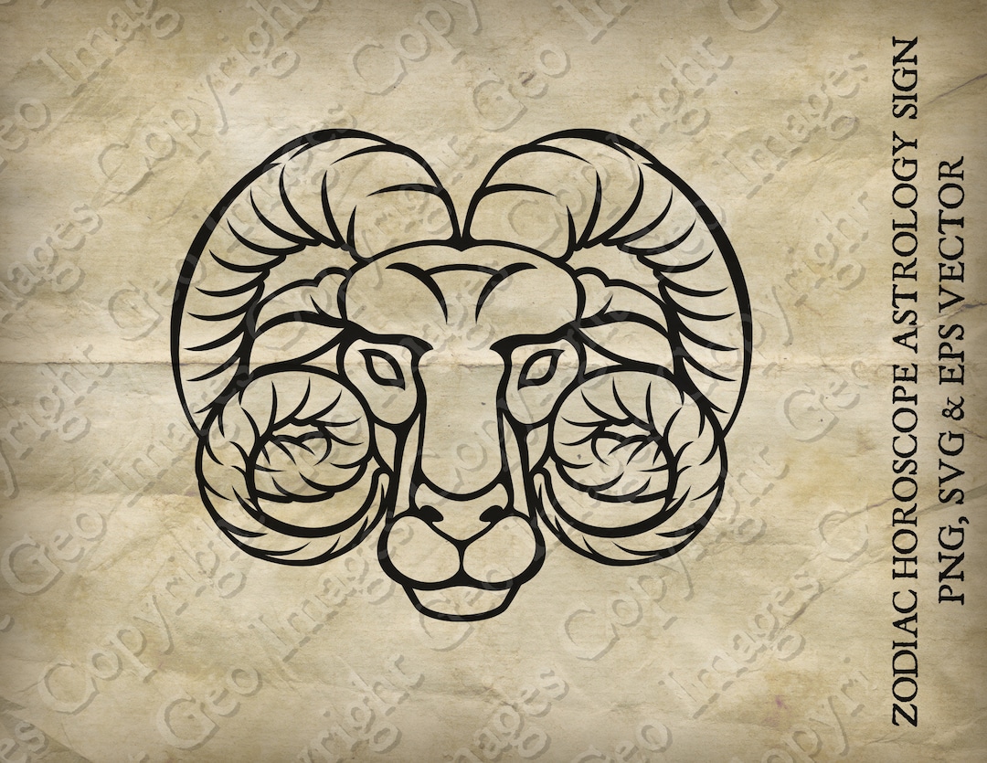 Aries the Ram Zodiac Horoscope Sign Symbol Icon; Astrology Birth Star ...