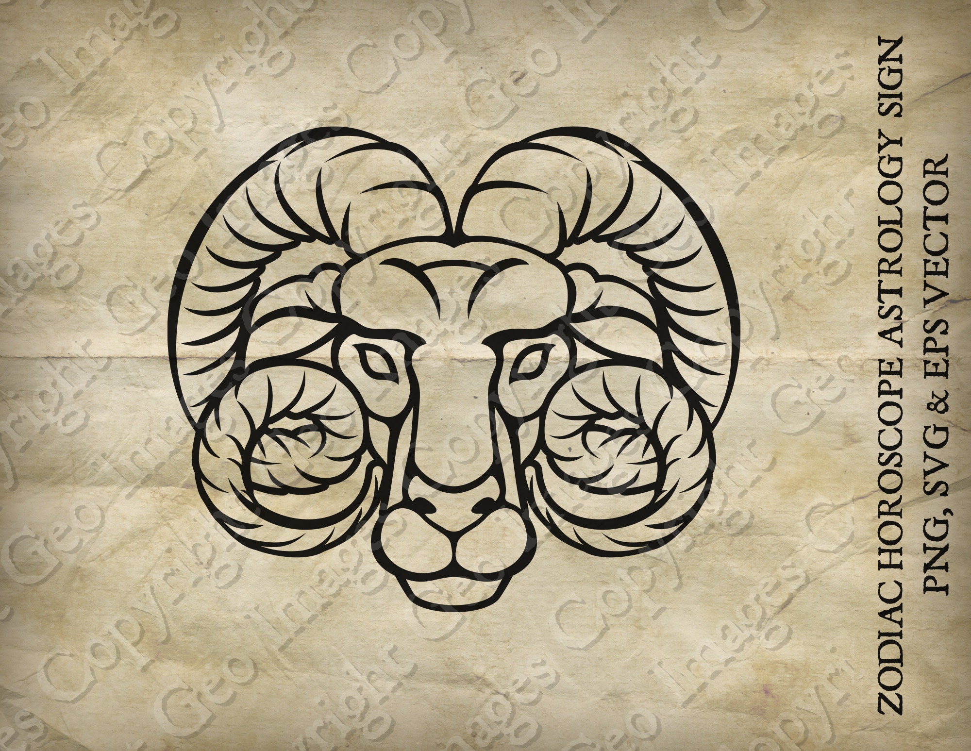 Aries the Ram Zodiac Horoscope Sign Symbol Icon; Astrology Birth Star ...
