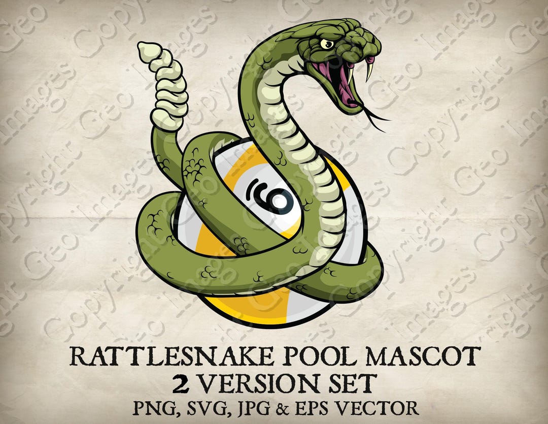 Rattlesnake or Rattle Snake Pool Billiards Sports Team Rattlers Viper ...