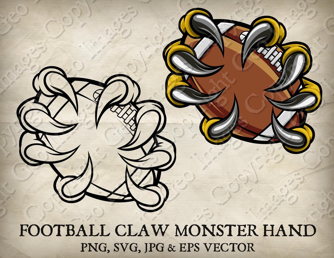 Football Ball Monster, Tiger, Wolf, Dragon or Eagle Claw Hand With ...