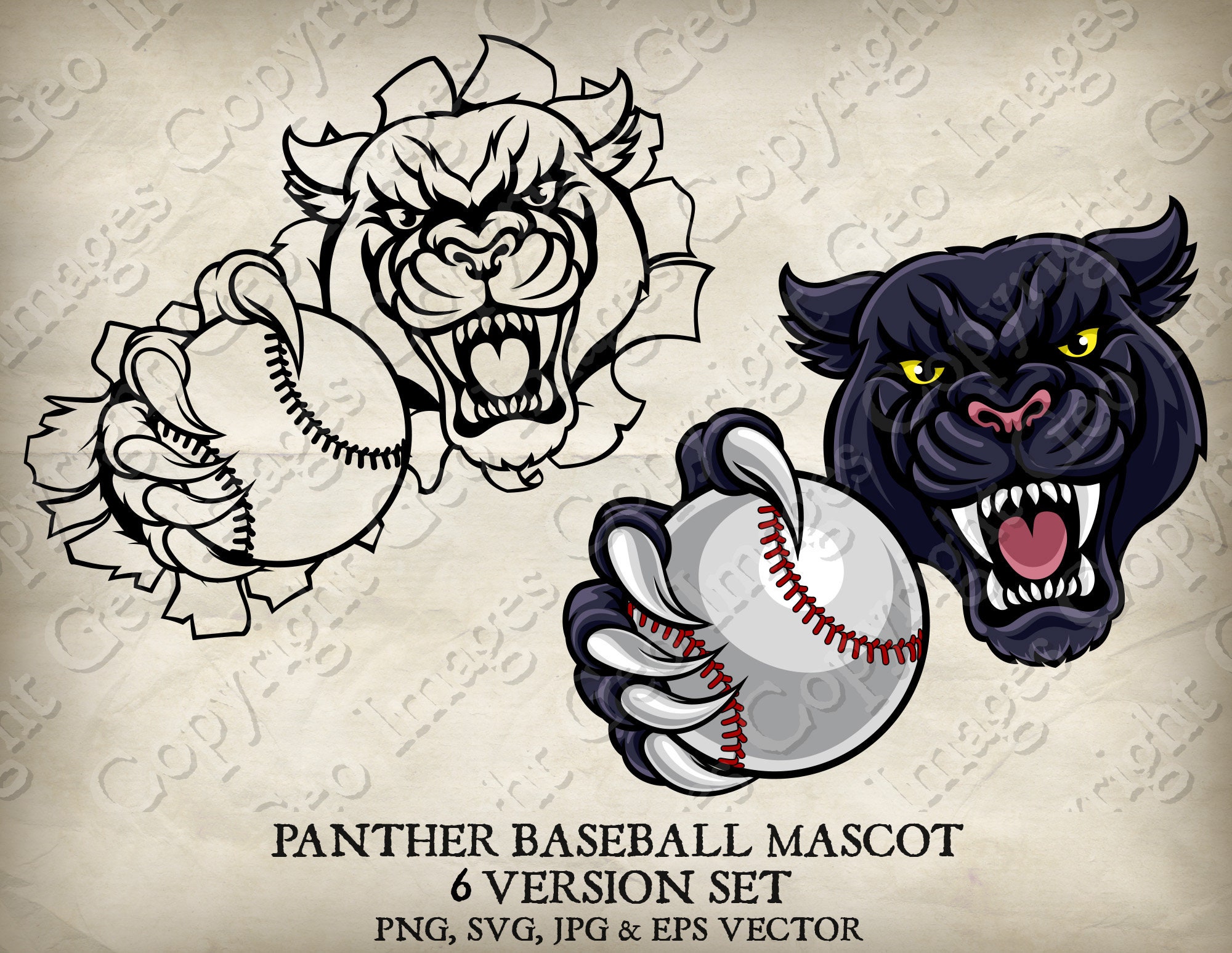 Panther Holding Baseball Ball Mascot Jaguar Panthers Logo Cartoon. 6 ...