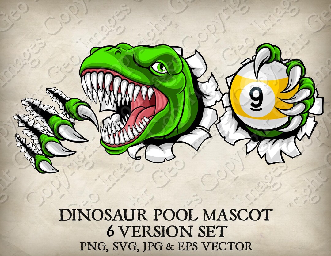 Dinosaur Mascot T Rex Raptor Lizard Pool Billiards Mascot 9 Pool Ball ...