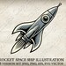 Rocket Space Ship or Spaceship. Cute Rocketship, Booster Fire Flame ...