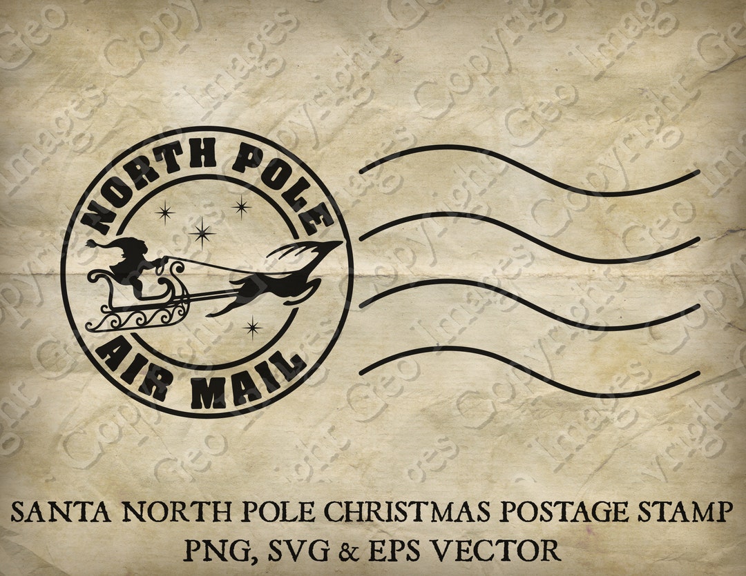 North Pole Santa Claus Father Christmas Letter Delivery Mail Post Mark ...