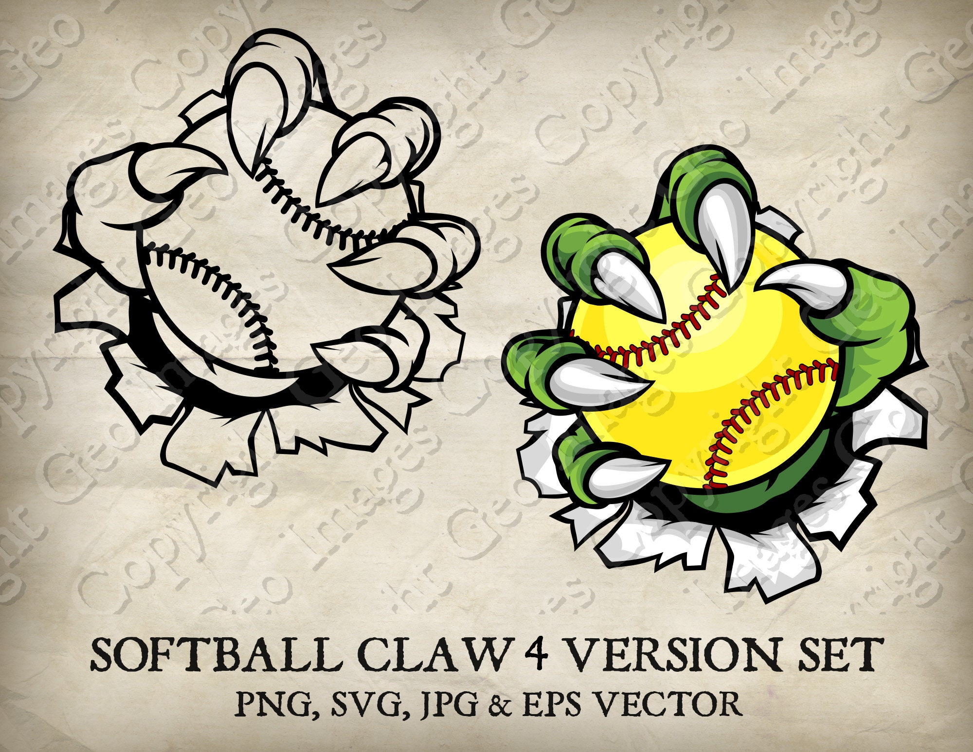 Softball Monster, Tiger, Wolf, Dragon or Eagle Claw Hand With Talons ...