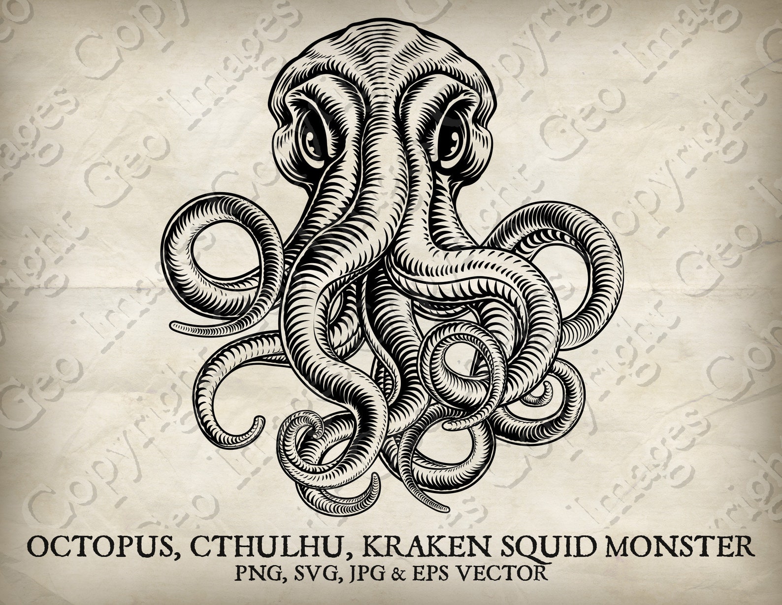 Octopus Cthulhu Squid Cthulu Monster Kraken Octupus Tentacled Animal ...